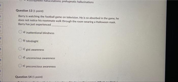 Solved ypnotic hallucinations, prehypnotic hallucinations 3 | Chegg.com