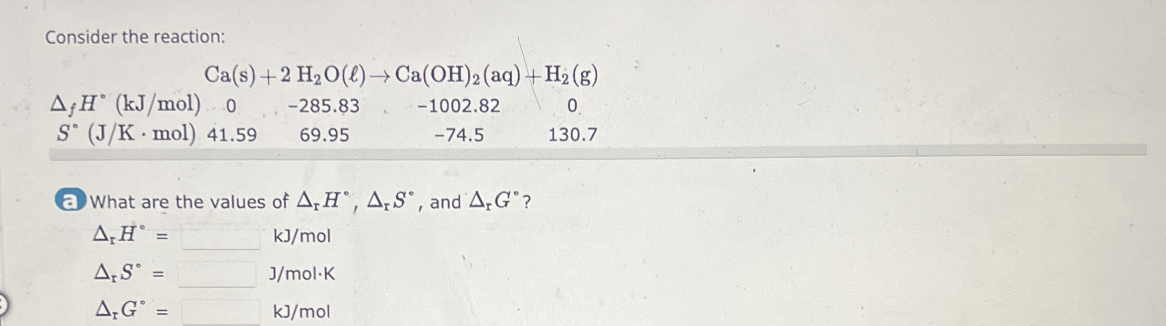 Solved Consider the reaction:What are the values of | Chegg.com