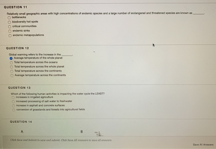 Solved QUESTION 11 Relatively small geographic areas with | Chegg.com