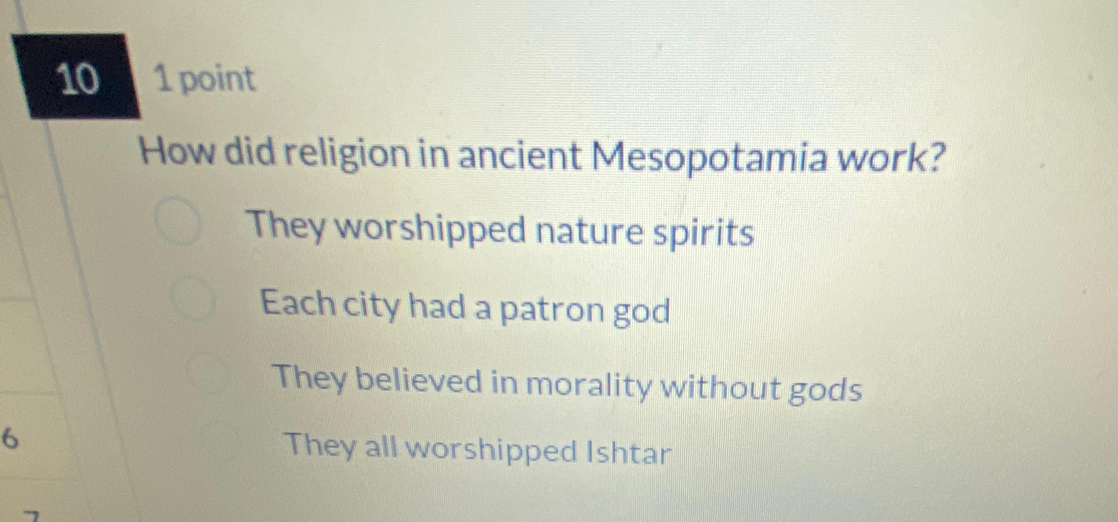 Solved 101 ﻿pointHow did religion in ancient Mesopotamia | Chegg.com
