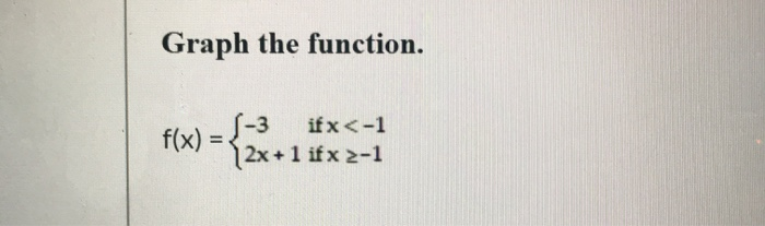 Solved Graph the function. flui-5-3 ifx -1 12x + 1 if x 2-1 | Chegg.com