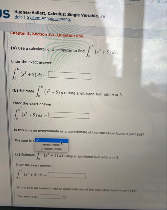 Solved HAR JS Hughes-Hallett, Calculus: Single Variable, 7e | Chegg.com