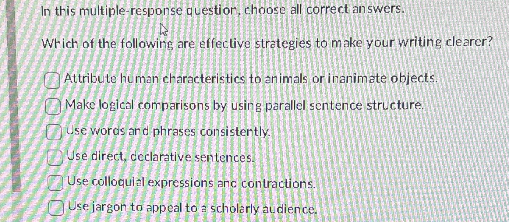 Solved In this multiple-response question, choose all | Chegg.com