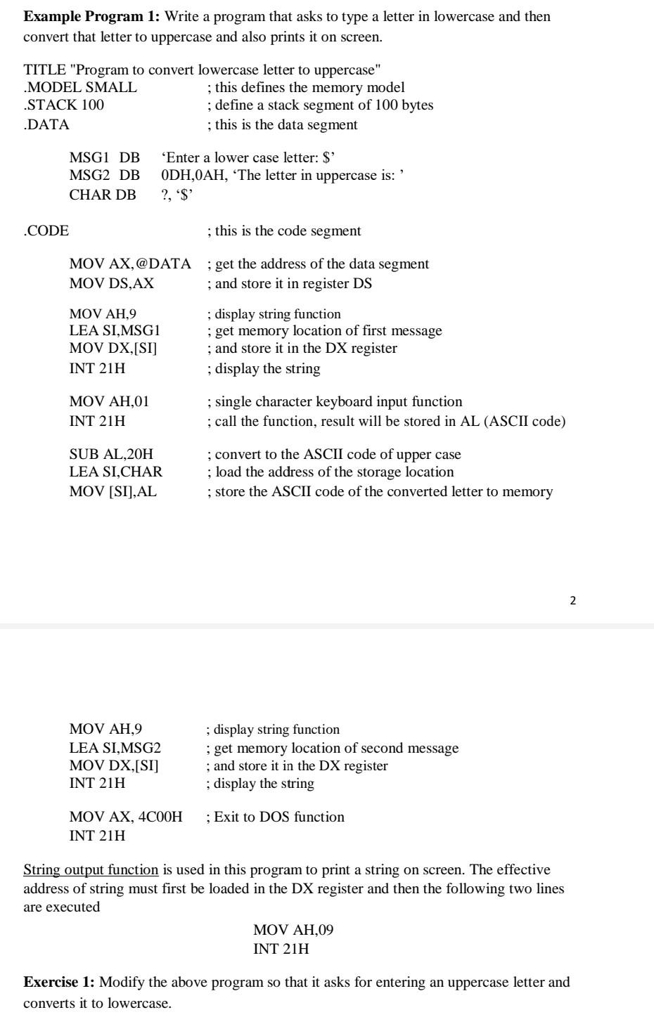 Solved Example Program 1: Write a program that asks to type | Chegg.com
