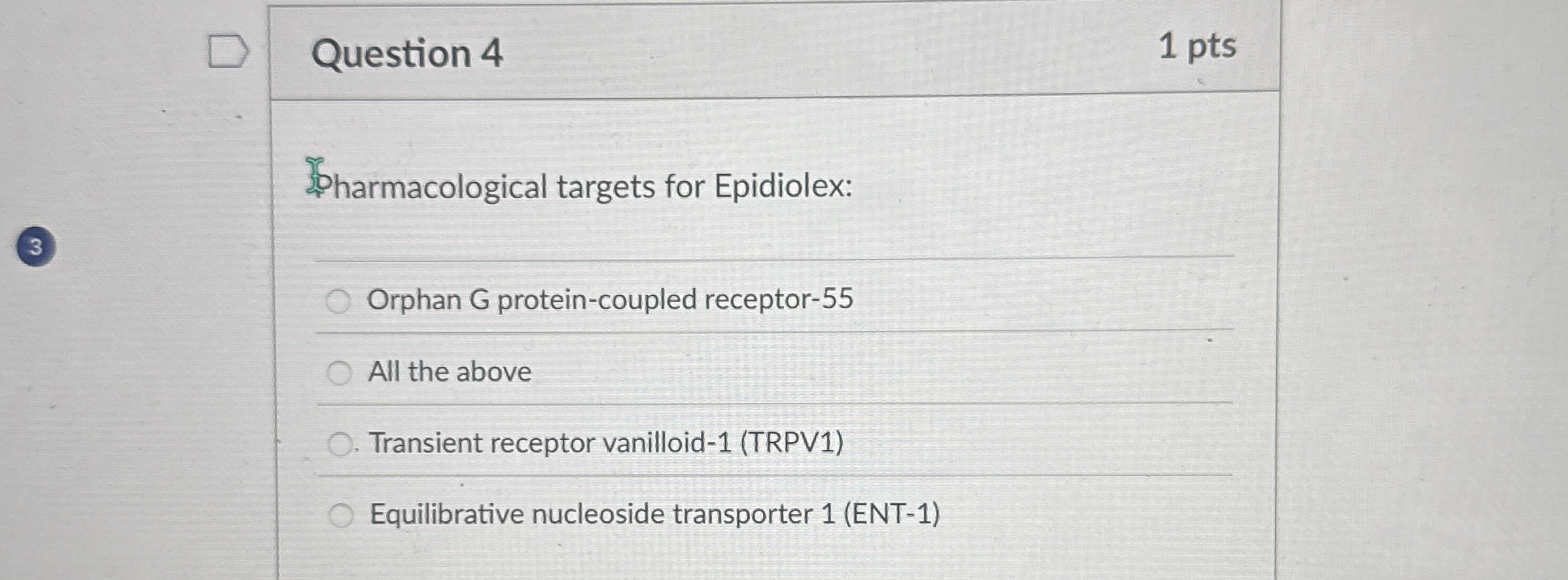 Solved Question 41 ﻿ptsWharmacological targets for | Chegg.com