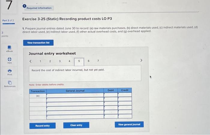 Solved Exercise 3-25 (Static) Recording product costs LO P3 | Chegg.com