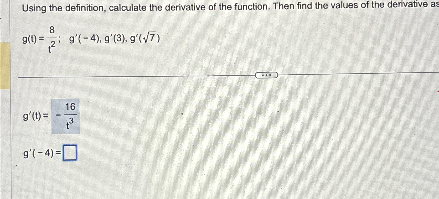 Solved Using the definition, calculate the derivative of the | Chegg.com