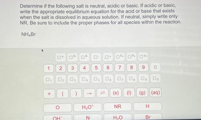 Solved Determine if the following salt is neutral, acidic or | Chegg.com