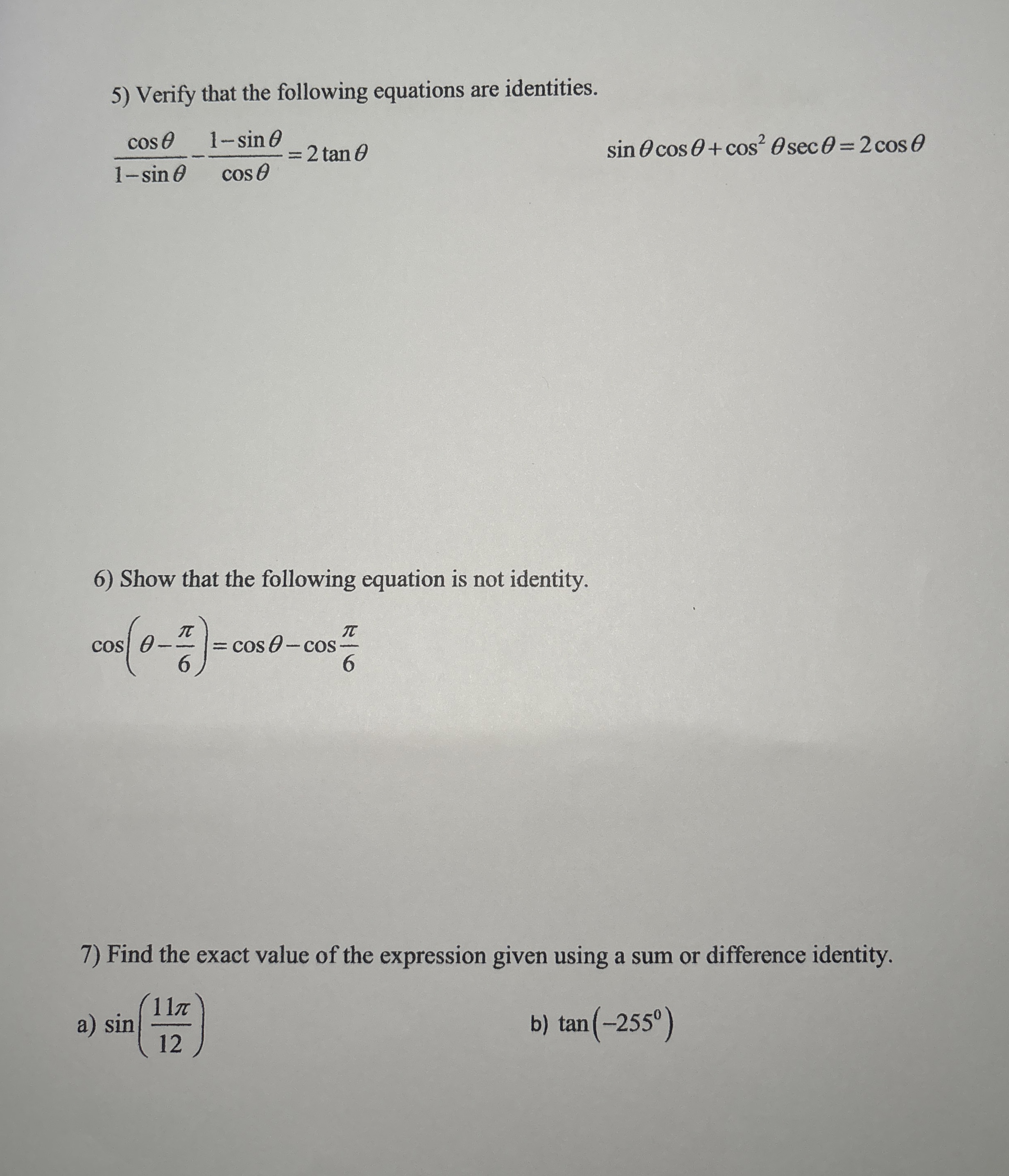 Solved Verify that the following equations are | Chegg.com