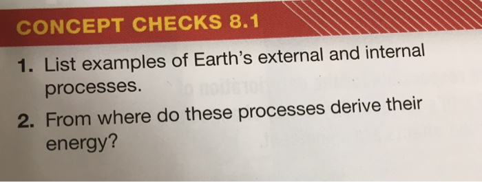 Solved CONCEPT CHECKS 8.1 1. List examples of Earth's | Chegg.com