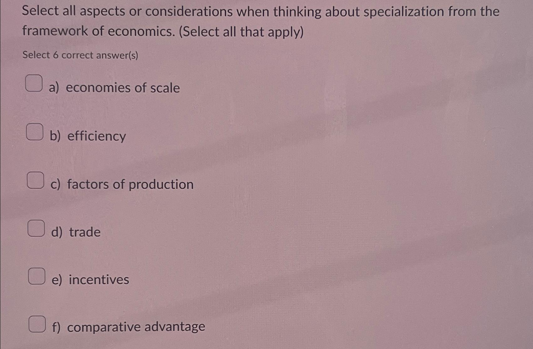 Solved Select all aspects or considerations when thinking | Chegg.com