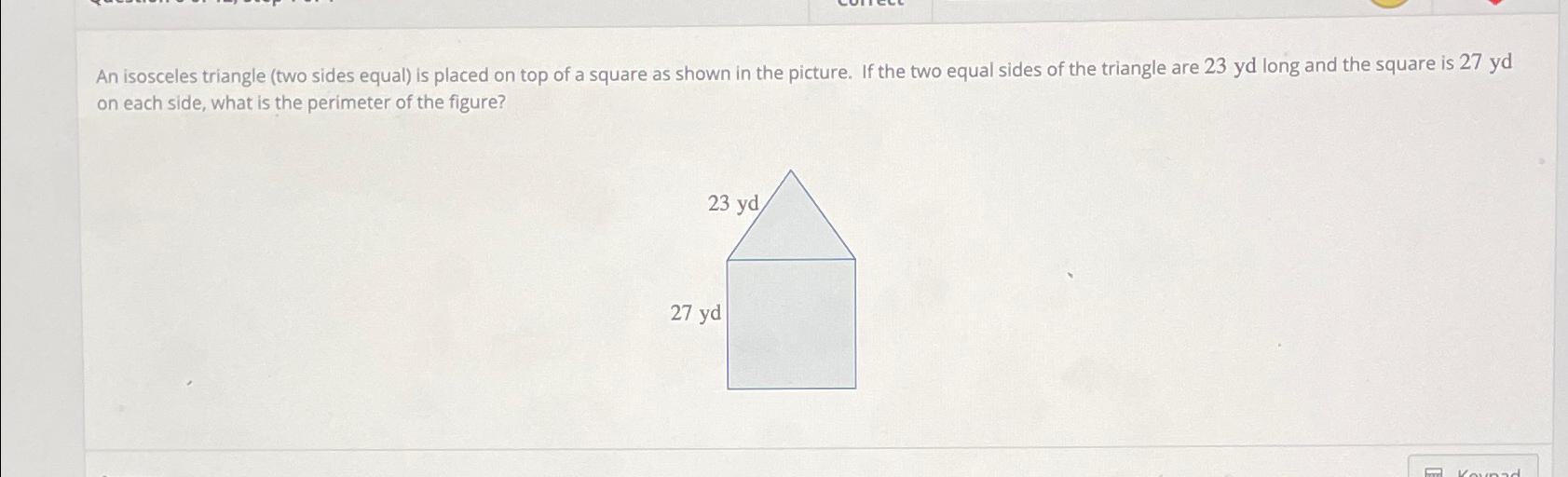 Solved An isosceles triangle (two sides equal) ﻿is placed on | Chegg.com