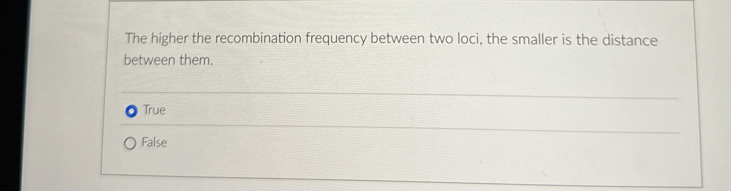 Solved The higher the recombination frequency between two | Chegg.com