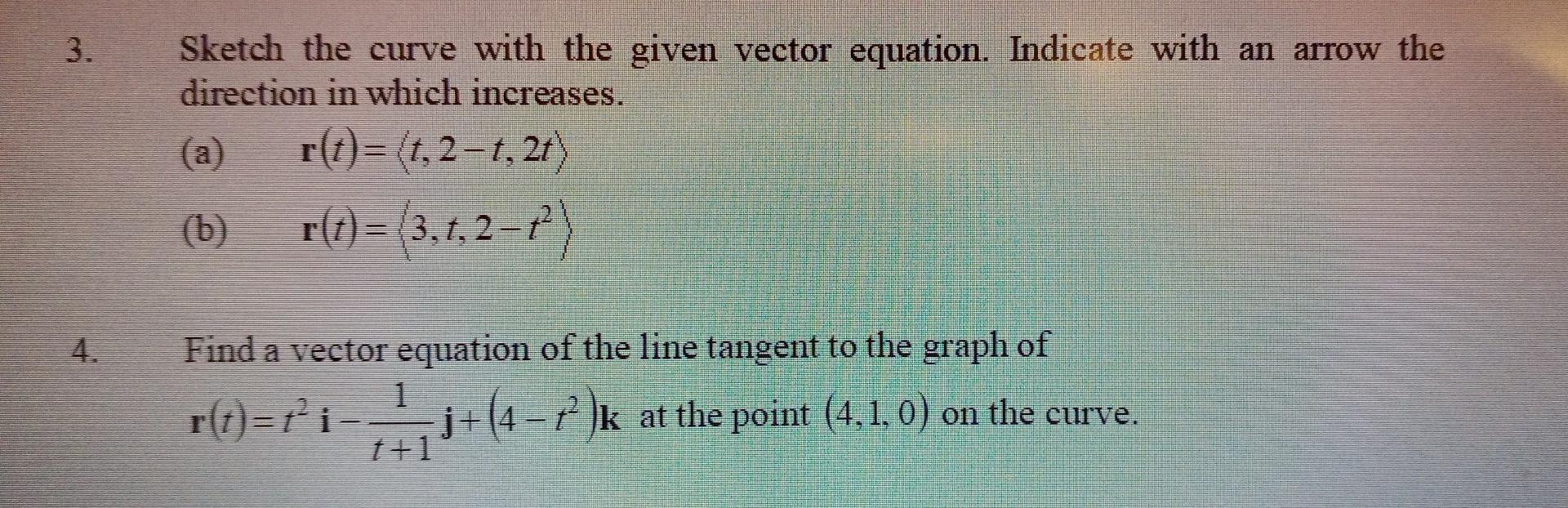 Solved 3. Sketch the curve with the given vector equation. | Chegg.com