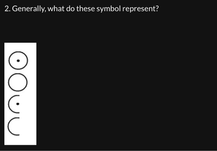 2. Generally, what do these symbol represent? | Chegg.com