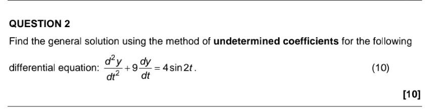 Solved Find the general solution using the method of | Chegg.com