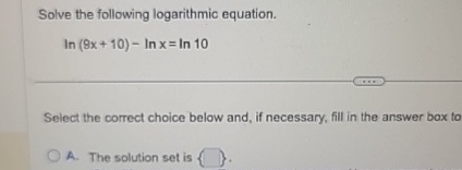 Solved Solve the following logarithmic | Chegg.com
