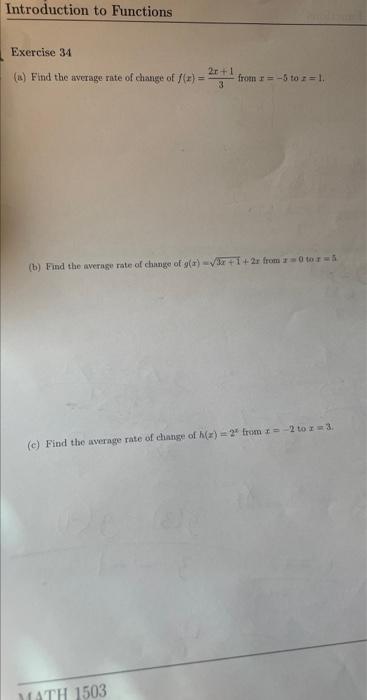 Solved (i8) Find the average rate of change of f(x)=32x+1 | Chegg.com