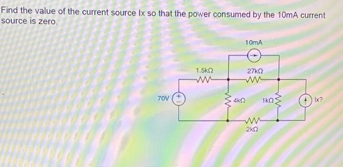 Solved Find the value of the current source Ix so that the | Chegg.com
