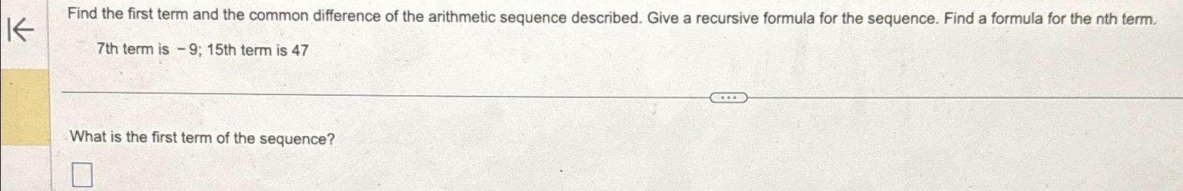 Solved Find the first term and the common difference of the | Chegg.com