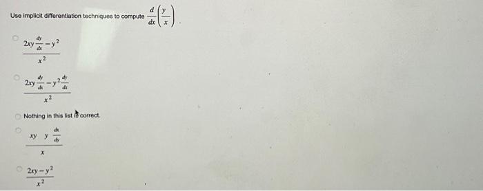 Solved Use implicit differentiation techniques to compute | Chegg.com