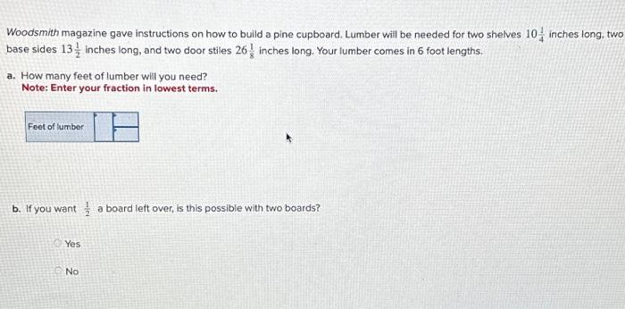 Solved Woodsmith magazine gave instructions on how to build | Chegg.com