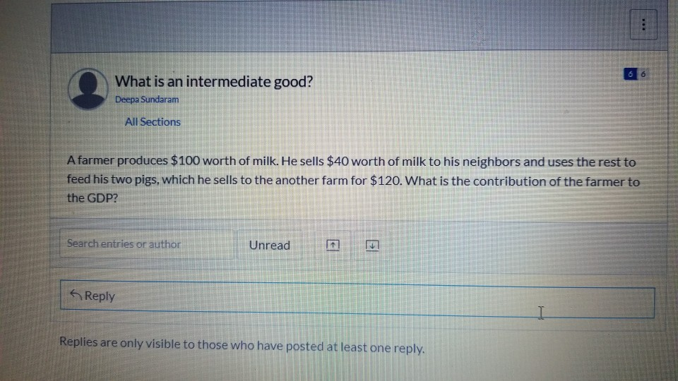 Solved What is an intermediate good? Deepa Sundaram All | Chegg.com