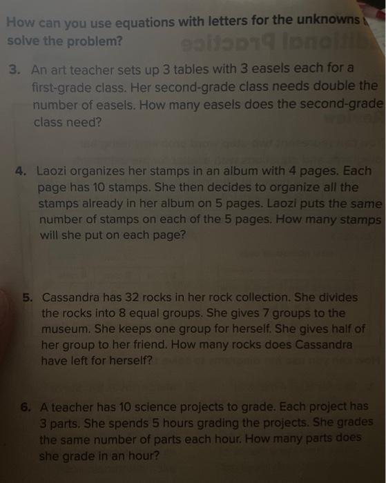 Solved How can you use equations with letters for the | Chegg.com