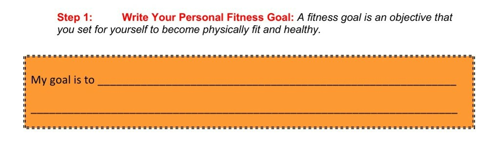 Solved Step 1: Write Your Personal Fitness Goal: A fitness | Chegg.com