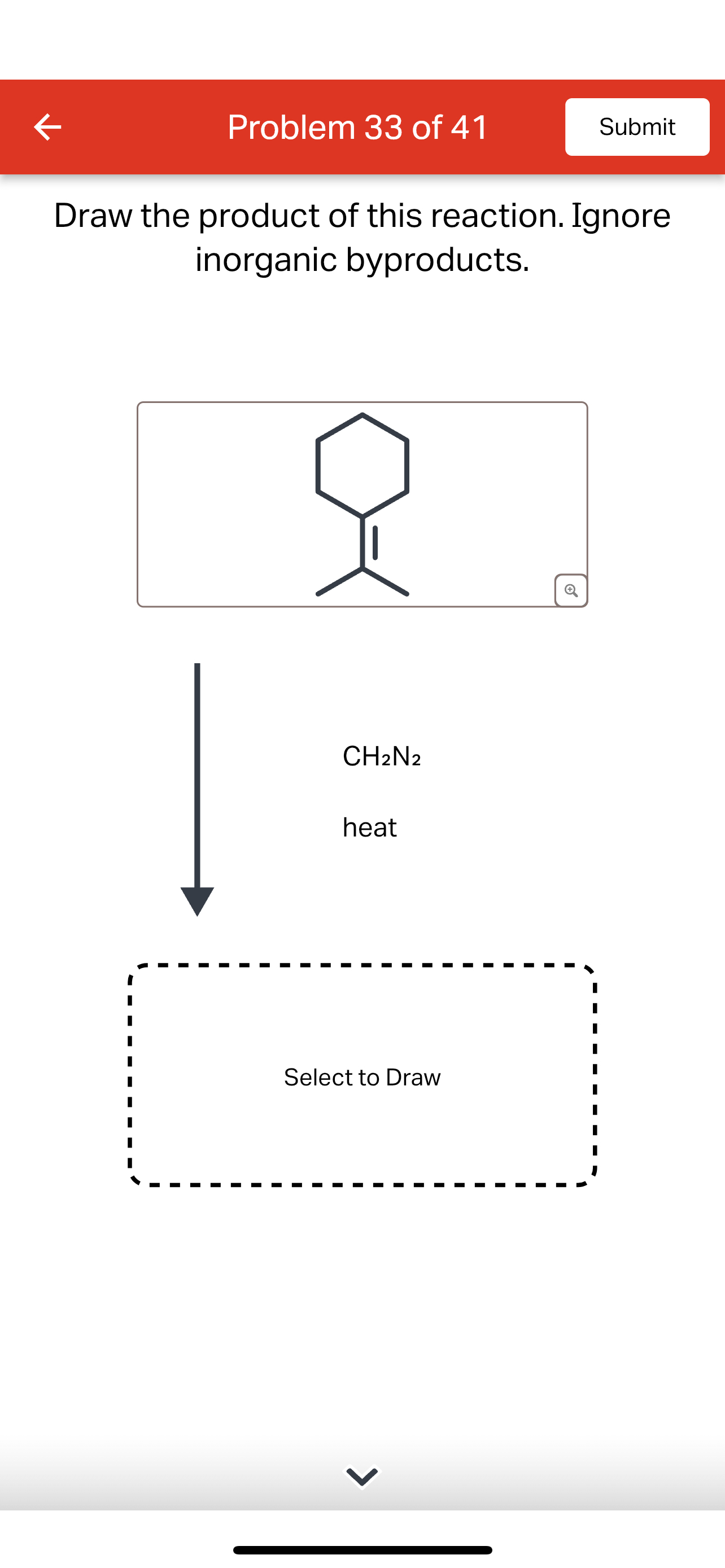 Solved Problem 33 ﻿of 41Draw the product of this reaction. | Chegg.com