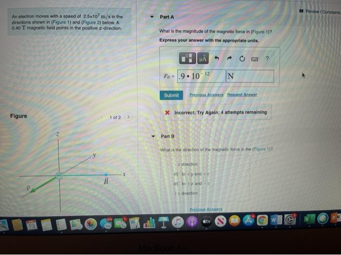 Solved Review Constants Part A An electron moves with a | Chegg.com