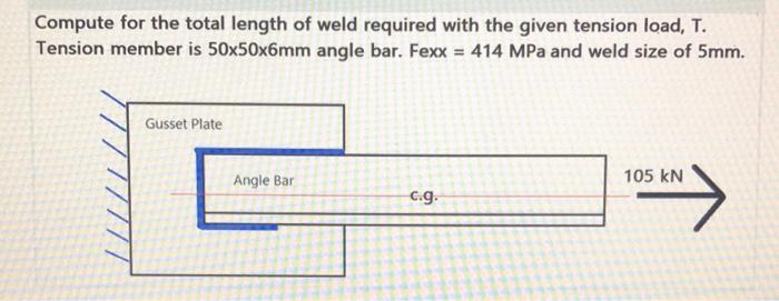 Solved Compute for the total length of weld required with | Chegg.com