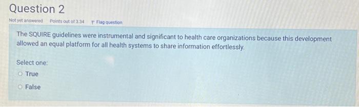 Solved The SQUIRE guidelines were instrumental and | Chegg.com