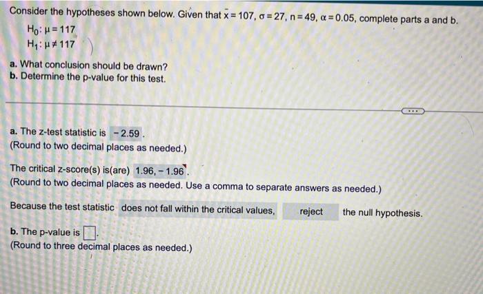 find the p value please | Chegg.com