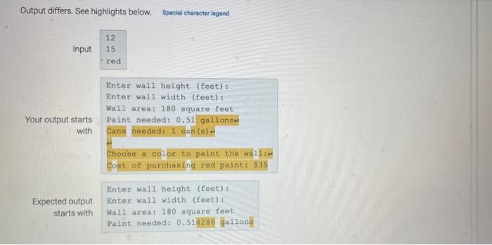Solved 3.12 Ch 3 Program: Painting a wall You are expected | Chegg.com