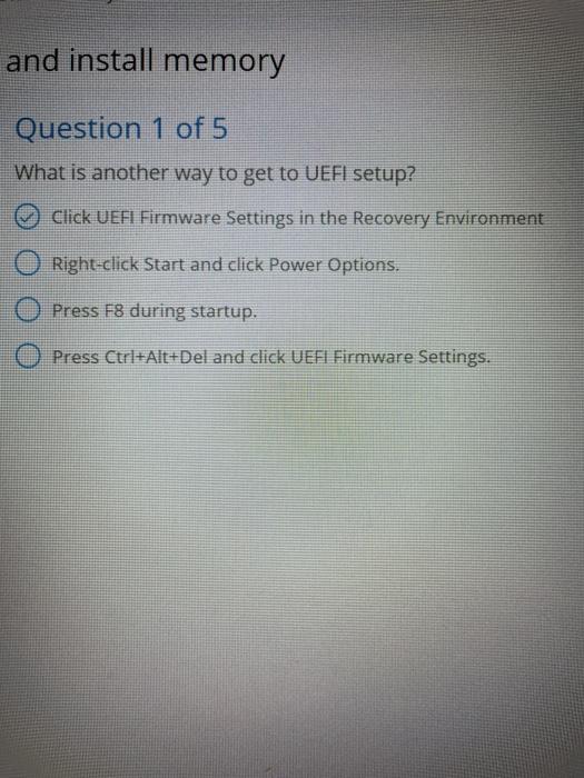 Solved and install memory Question 1 of 5 What is another | Chegg.com