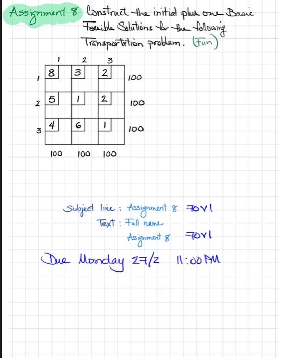 Solved Assignment 8 Construct the initial plus one Basic | Chegg.com