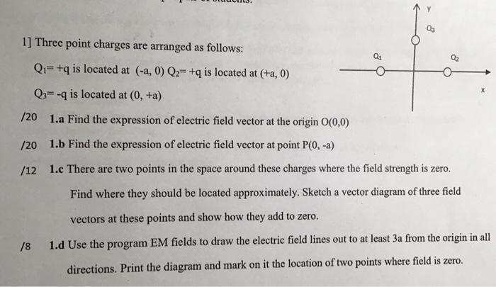 Solved Q1=+q is located at (−a,0)Q2=+q is located at (+a,0) | Chegg.com