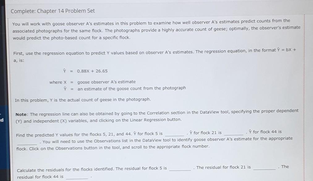Complete: Chapter 14 Problem Set You will work with | Chegg.com