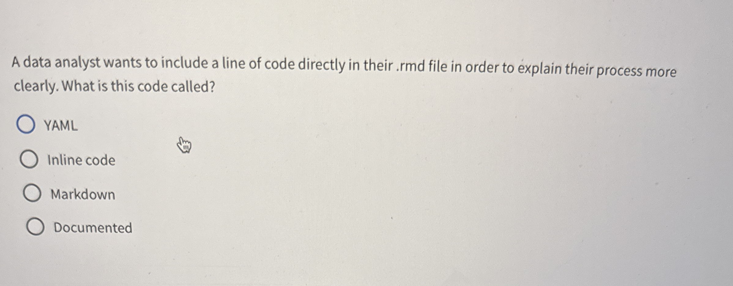 Solved A data analyst wants to include a line of code | Chegg.com