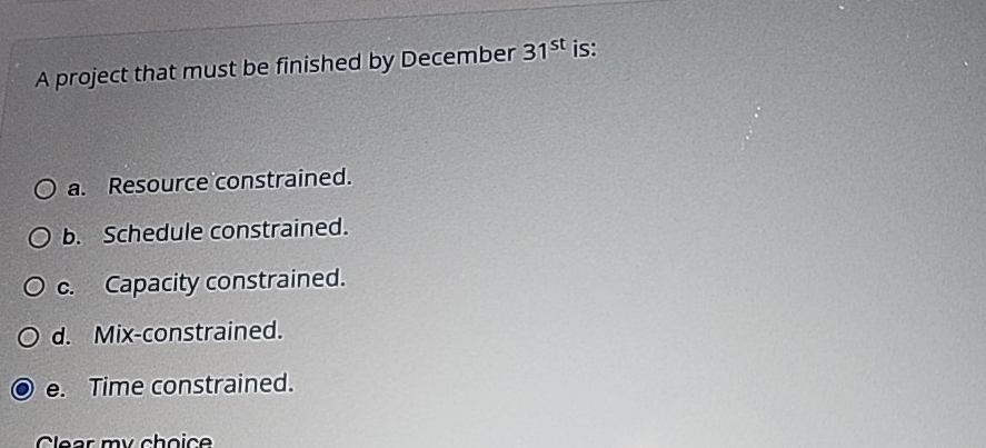 Solved A project that must be finished by December 31st | Chegg.com