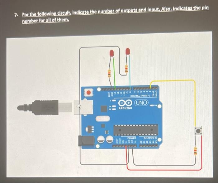 Solved 7. For the following circuit, indicate the number of | Chegg.com