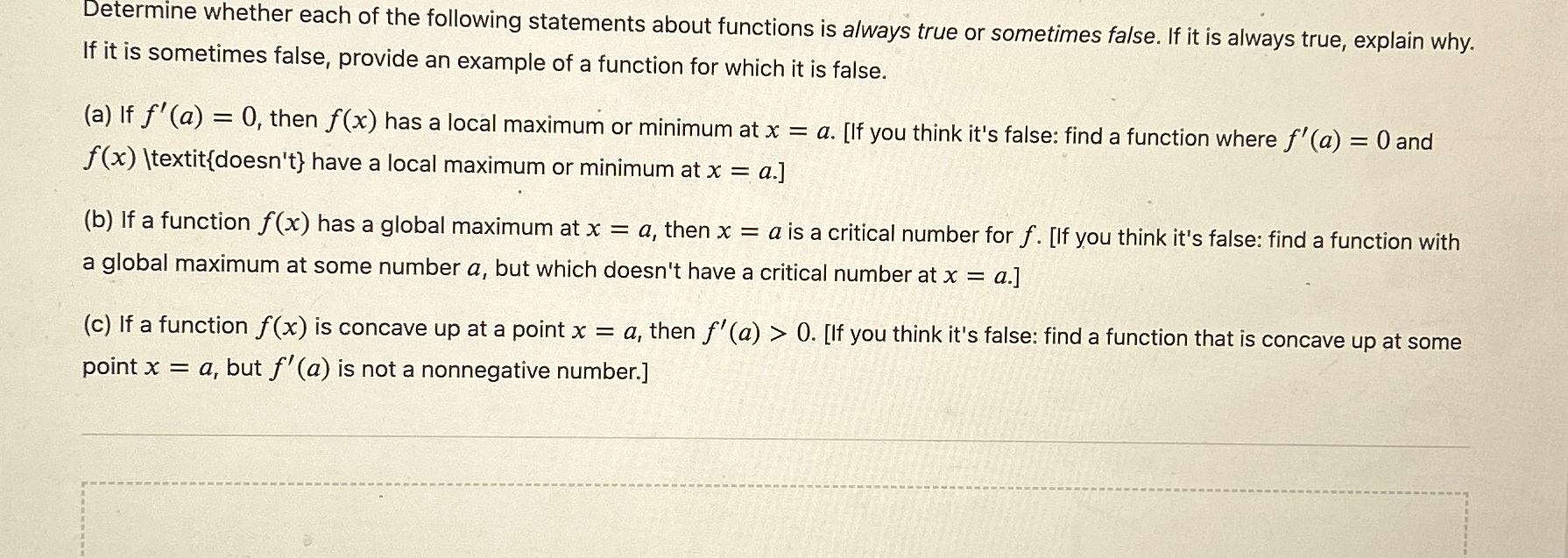 Solved Determine whether each of the following statements | Chegg.com