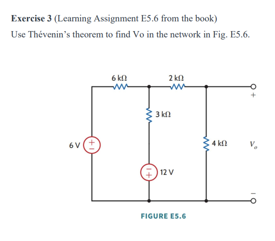 Solved Exercise 3 (Learning Assignment E5.6 ﻿from the | Chegg.com