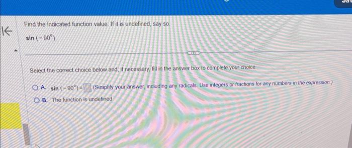 Solved Find the indicated function value. If it is | Chegg.com