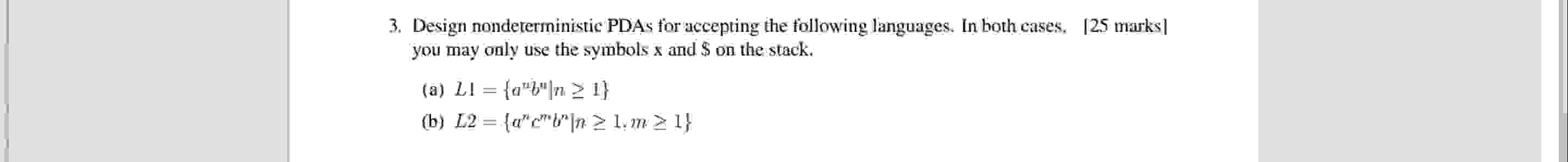 Solved Design nondererministic PDAs for accepting the | Chegg.com