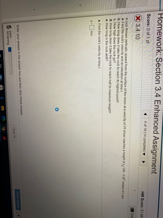 Solved Homework Section 3 4 Enhanced Assignment Score 0 Of