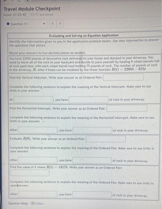 Solved Evaluating and Solving an Equation Application | Chegg.com