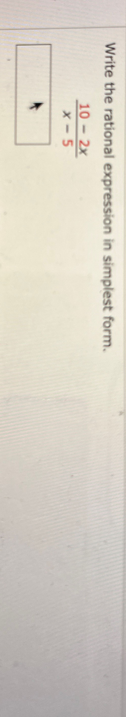 Solved Write the rational expression in simplest | Chegg.com