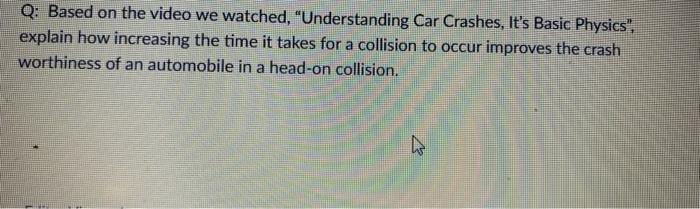 Solved Q: Based on the video we watched, "Understanding Car | Chegg.com